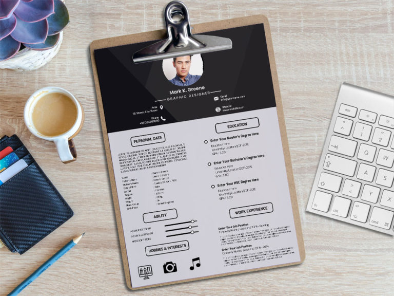 Free Minimal Curriculum Vitae Template with Clean Design