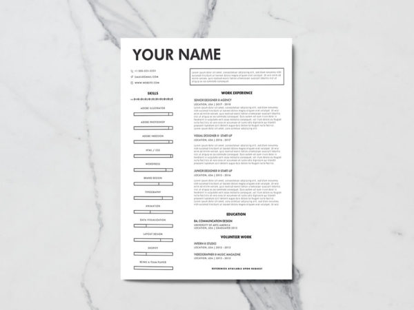 Free Grey Resume Template with Simple Style Design