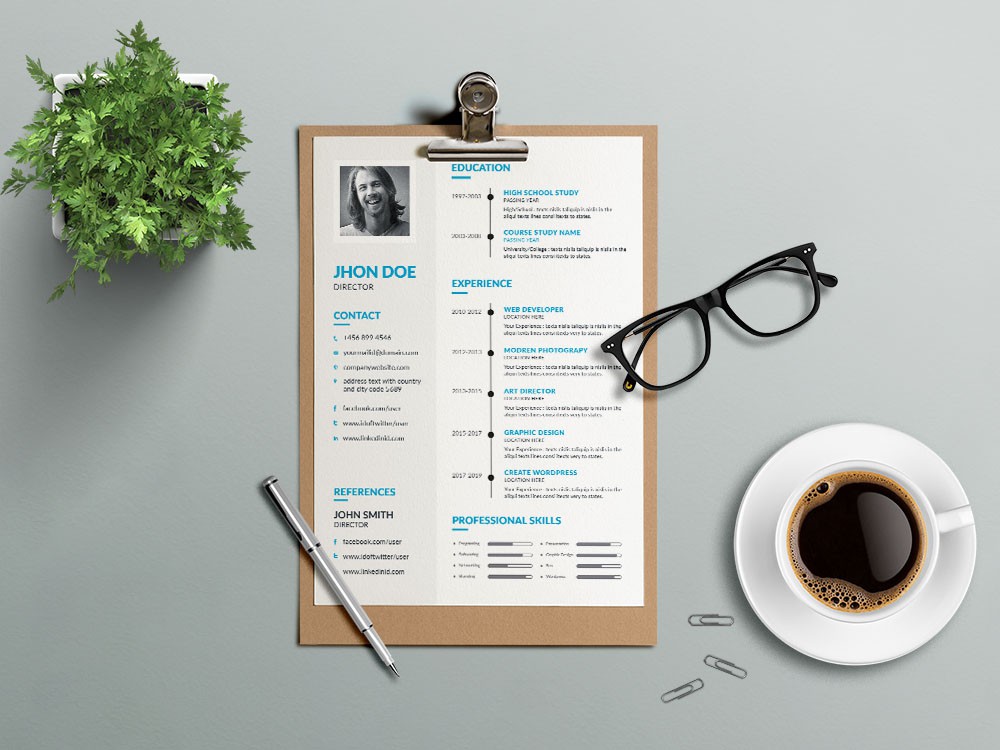 Free Simple Editable CV Template for Job Seeker
