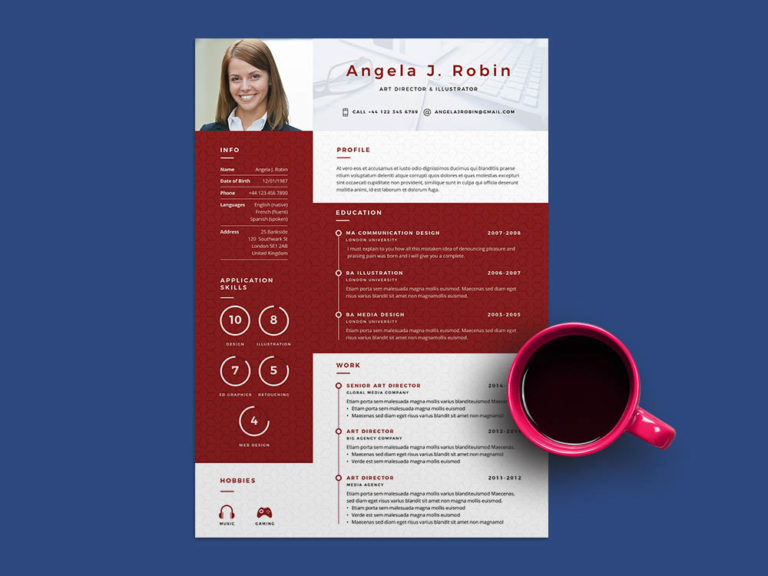 Robin Resume - Free PSD Resume Template with Modern Look