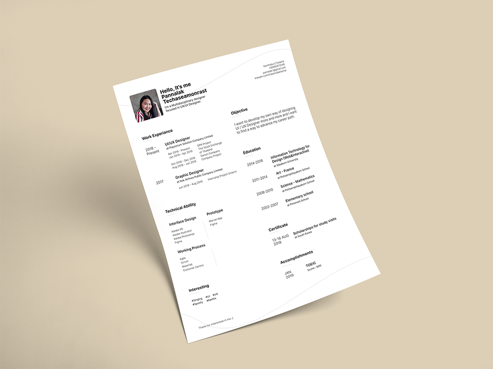 Free Figma Resume Template with simple and clean design