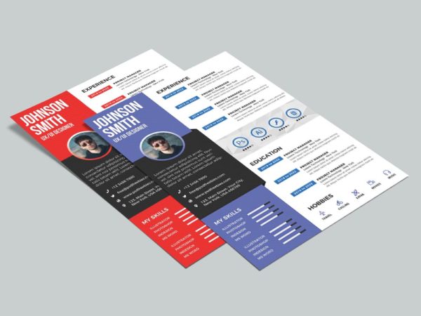 Free Multicolor Resume Template with Three Colors Option
