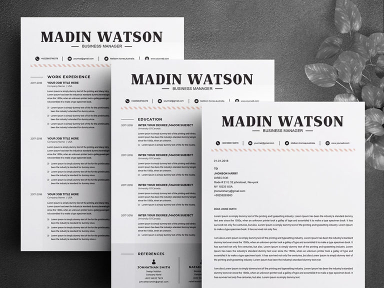 Free Business Manager Resume Template with Matching Cover Letter