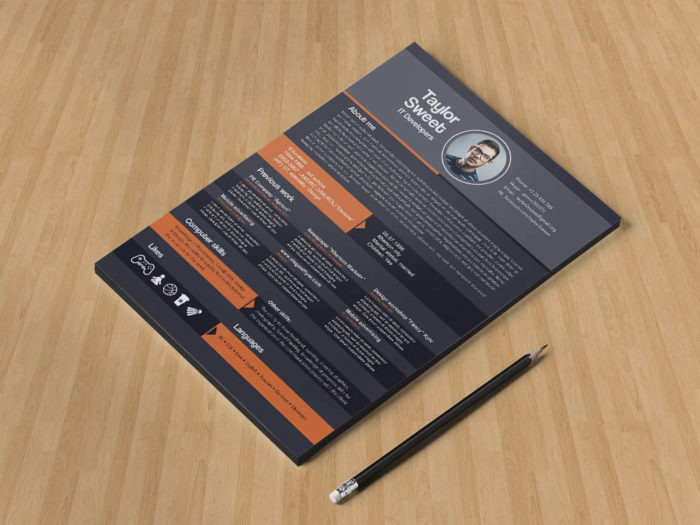 Alex Resume Template - Free MS Word Resume Template with Cover letter Page