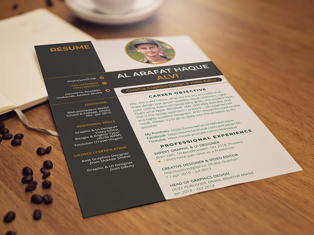 Arafat Resume - Free Creative Resume Template for Your Next Job Opportunity