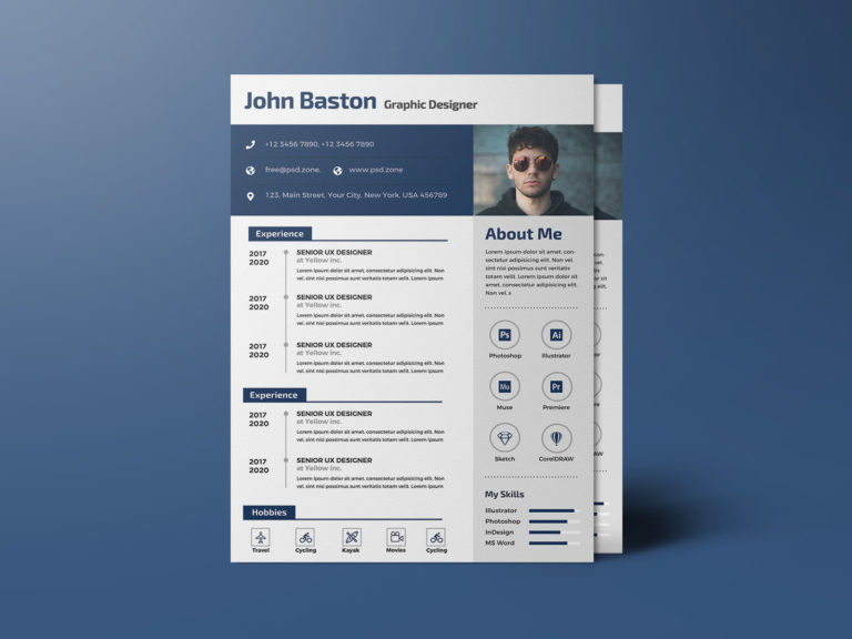 Free Designer PSD CV Template for Your Job Opportunity