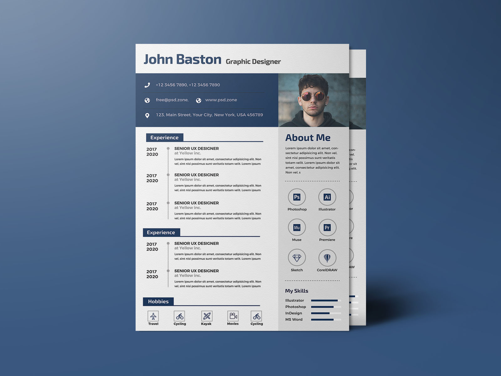 Free Designer PSD CV Template for Your Job Opportunity