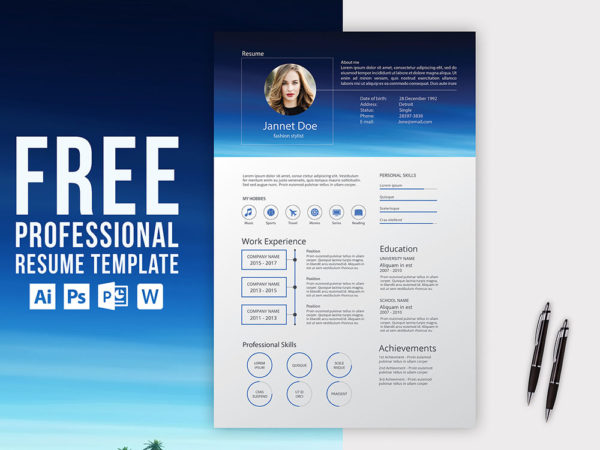 Free Girl Resume Template with Feminine Look