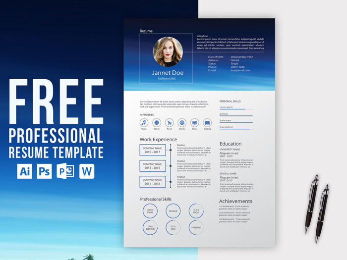 Free Girl Resume Template with Feminine Look