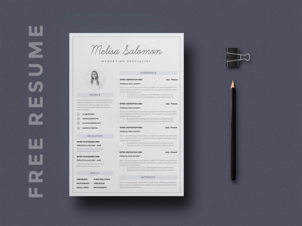 Free Vector Resume Template with Feminine Design