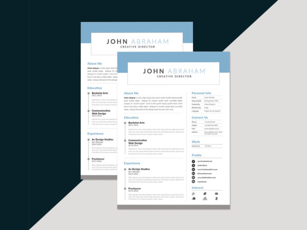 Free Simple Resume Template with Elegant Look for Job Seeker