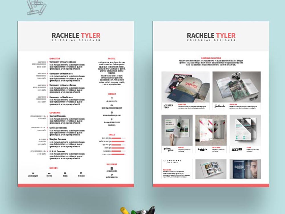 Free Editorial Resume Template with Professional Look for Job Seeker