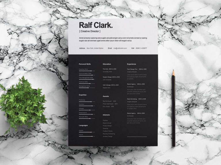 Free Corel Draw Resume Template in CDR File format