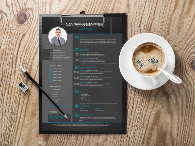 Alex Resume Template - Free MS Word Resume Template with Cover letter Page