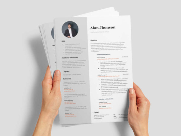 Epic Resume - Free One Page Resume Template in PSD File Format