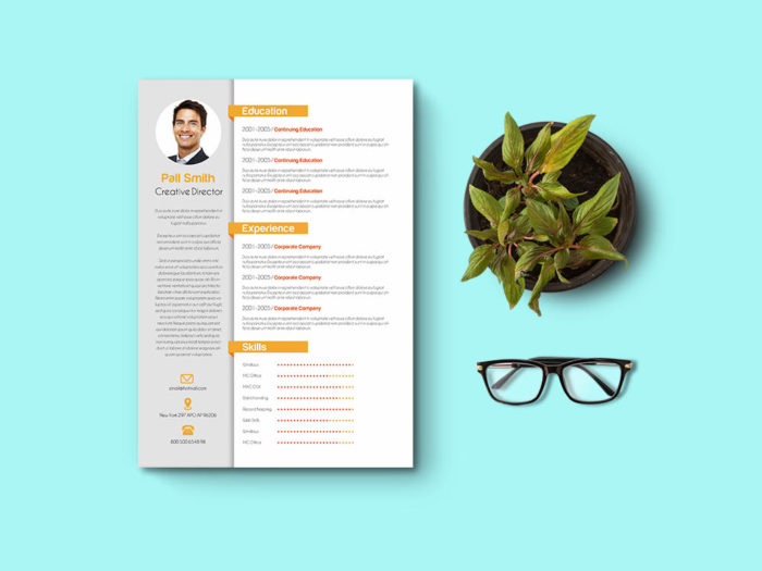 Free Creative CV & Cover Letter Template with Elegant Look