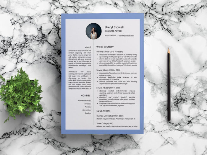 David Resume - Free Clean and Minimal PSD Resume Template