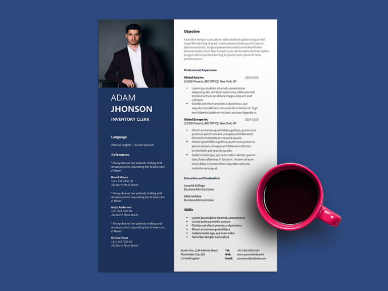 Free Corel Draw Resume Template in CDR File format