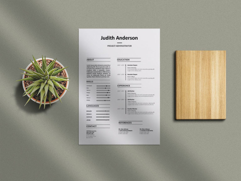 David Resume - Free Clean and Minimal PSD Resume Template