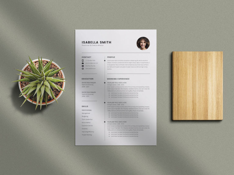 Free Simple 3 Pages Resume Template with Professional Look