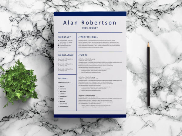 Free Disc Jockey (DJ) Resume Template with Professional Look