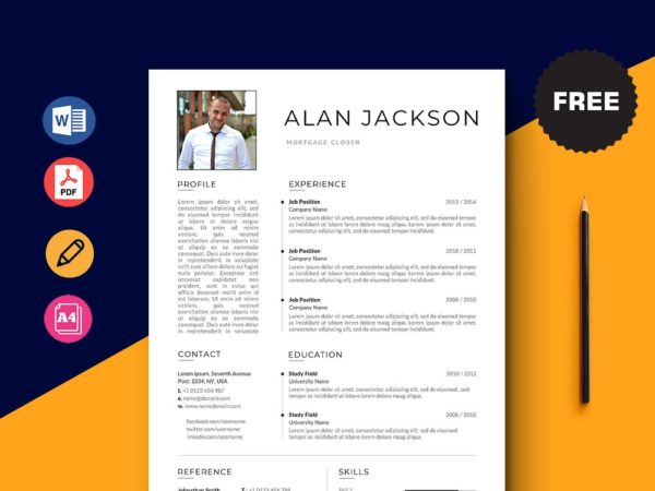 Gavin - Free User Experience Designer Resume Template with Simple Look