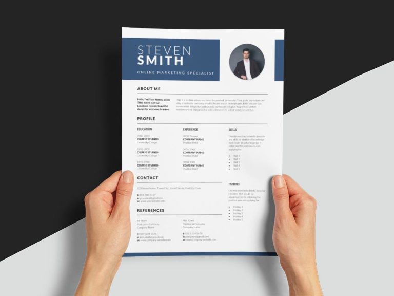Free Editable Resume Template with Cover Letter Page