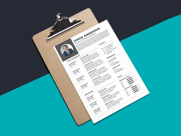 Free Business Intelligence Manager Resume Template with Simple Look