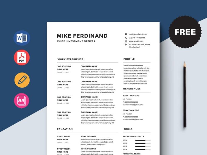 Free Storekeeper Resume Template in Simple Design