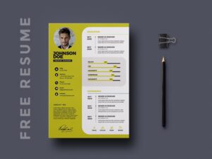 Free Academic Resume Template with Formal Design