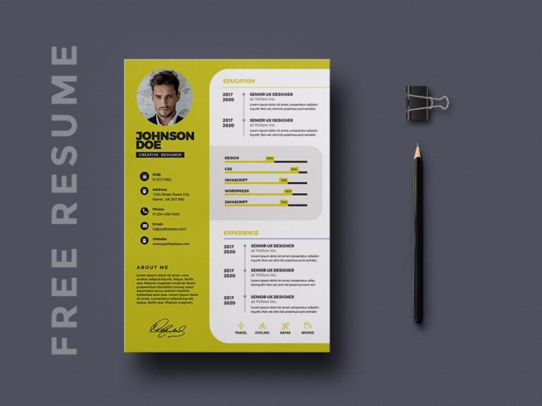 Free Professional PSD Resume Template for Your Job Opportunity