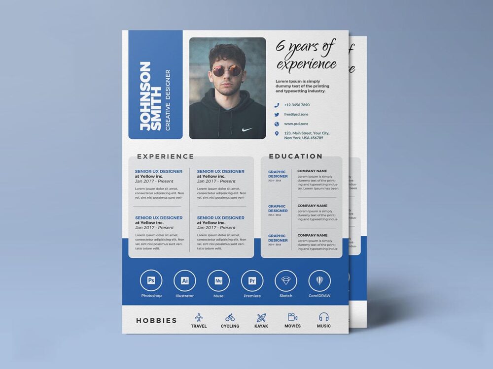 Free Resume Template in A4 Paper Size