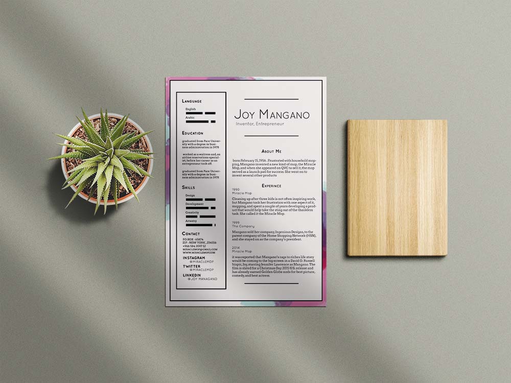 Joy - Free Resume Template for Present your Profile
