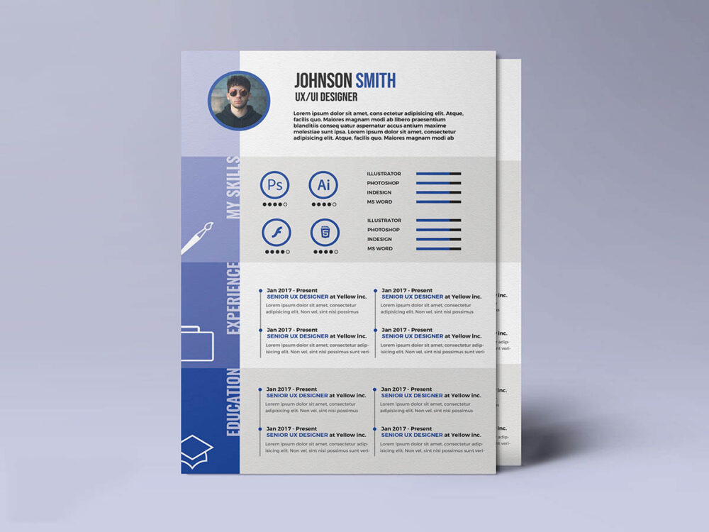 Free A4 Paper Size Resume Tempate for Job Seeker