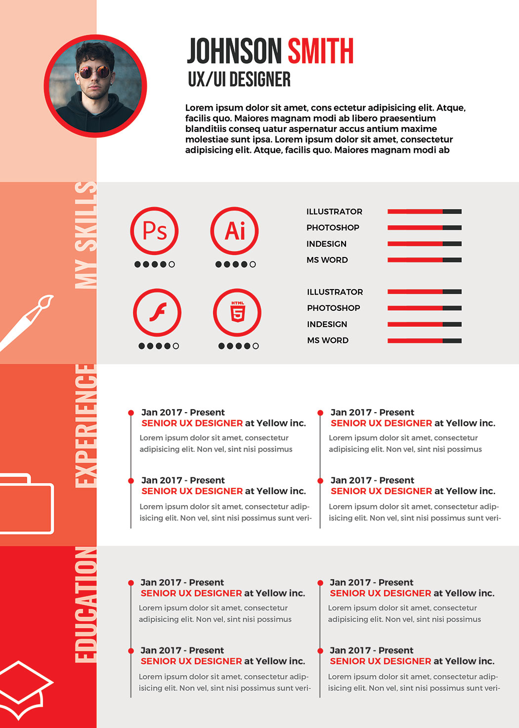Free A4 Paper Size Resume Tempate for Job Seeker