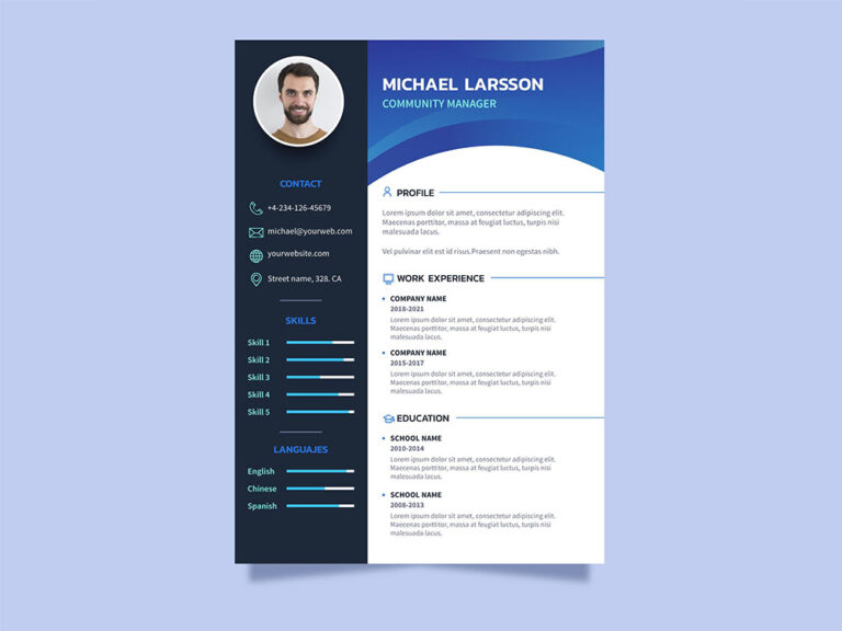 Free Clean Entrepreneur Resume Template for Job Seeker