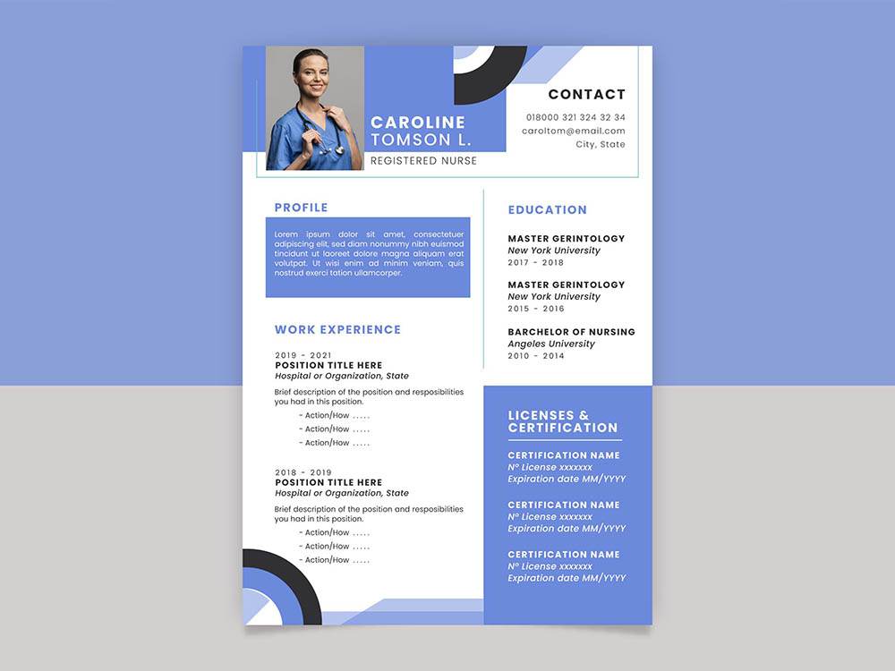 Free Registered Nurse CV Template for your Job Interview