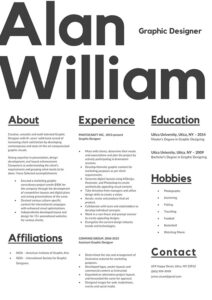 Free Typographer Resume Template with Clean Design