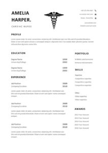 Free Cardiac Nurse Resume Template with Clean Look