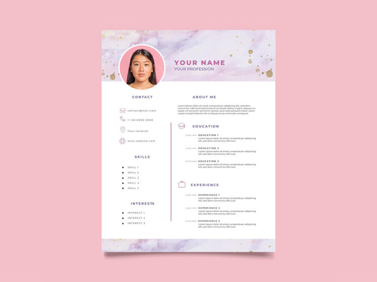 Free Cartoon Resume Template with Creative Design