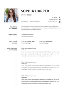 Free Event Crew Resume Template