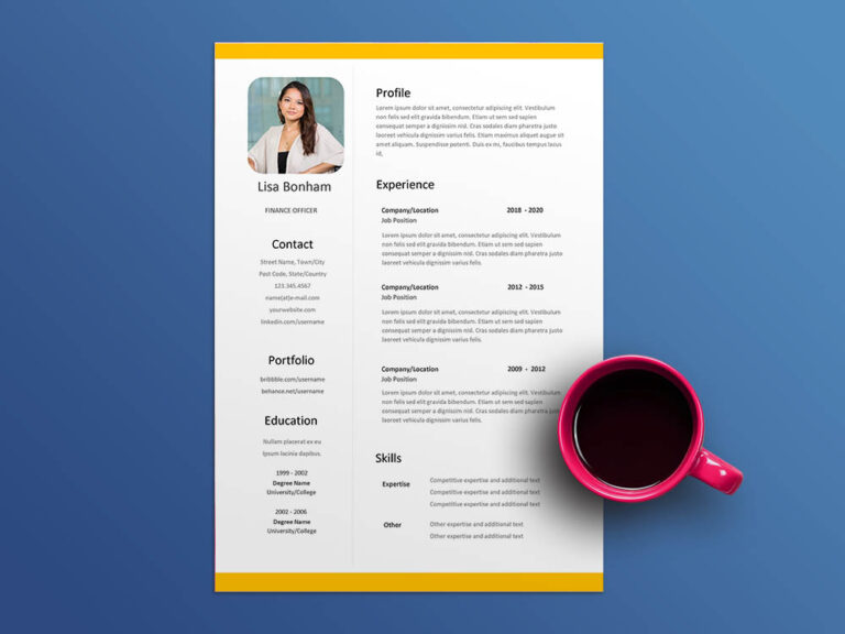 Free Arabic Resume Template with Professional Design