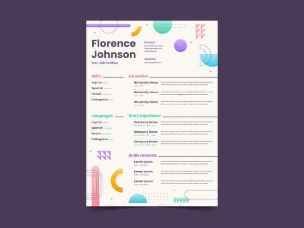 Free Girl Resume Template with Feminine Look