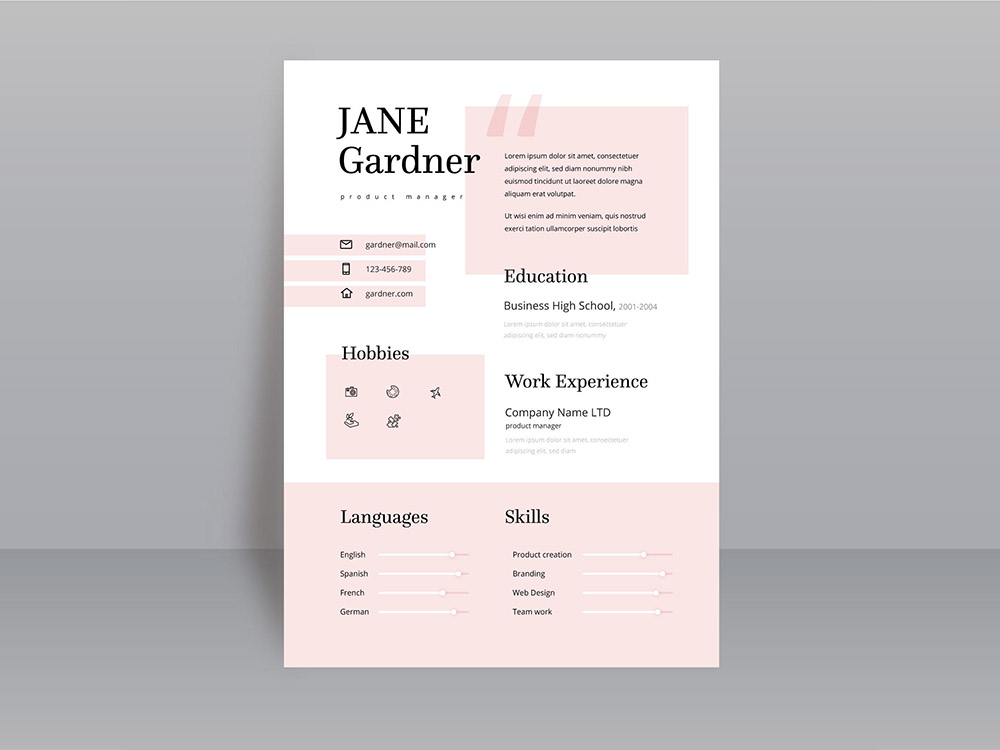 Free Product Manager Resume Template with Professional Look