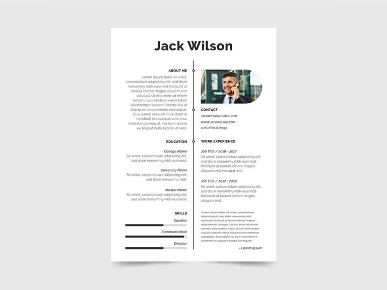 Free Figma CV Resume Template for Any Job Position