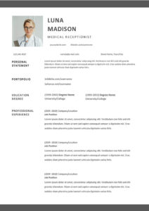 Free Medical Receptionist Resume Template For Your Job Interview