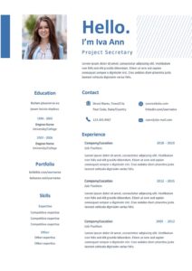 Free Project Secretary Resume Template for Job Seeker