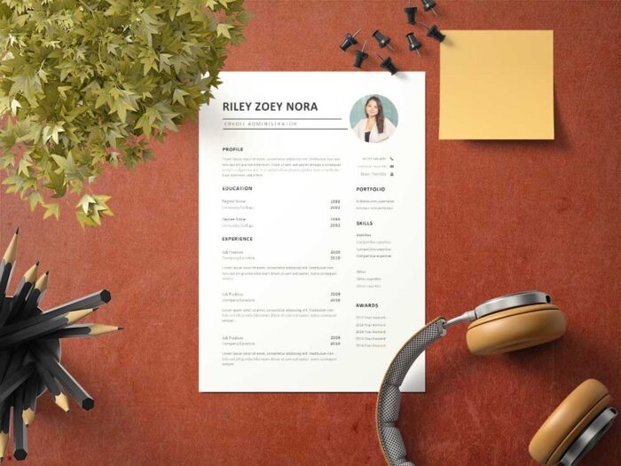 Free Simple Two Pages Resume Template