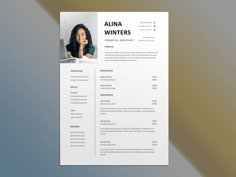 Free Corel Draw CV/Resume Template with Clean Look