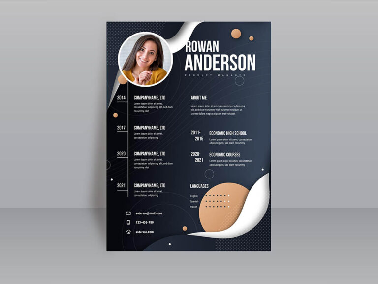 Free Resume Template with Gradient Background